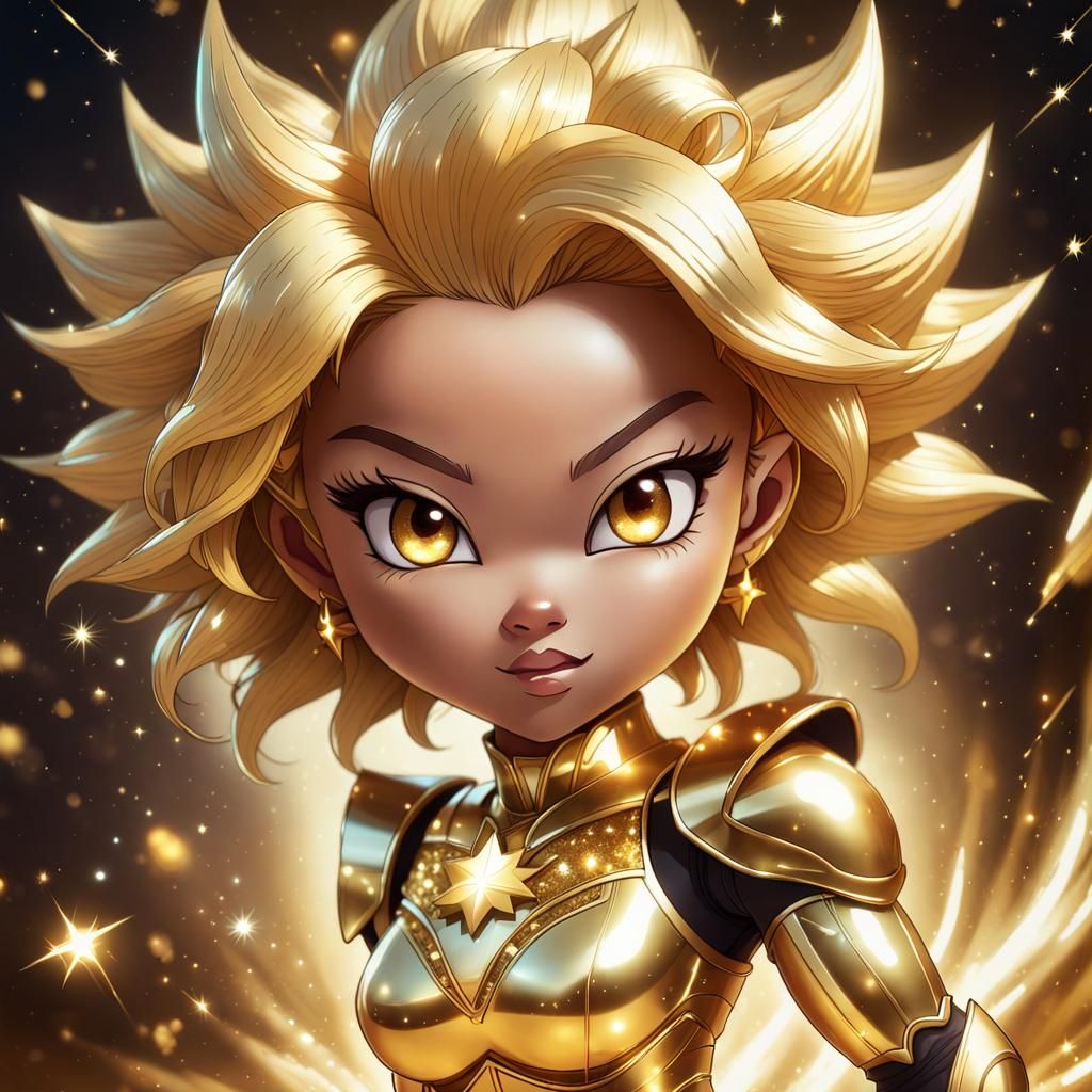 Golden Heroic Saiyan - AI Generated Artwork - NightCafe Creator