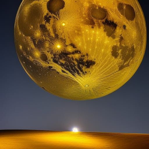 Big Yellowish Moon - AI Generated Artwork - NightCafe Creator