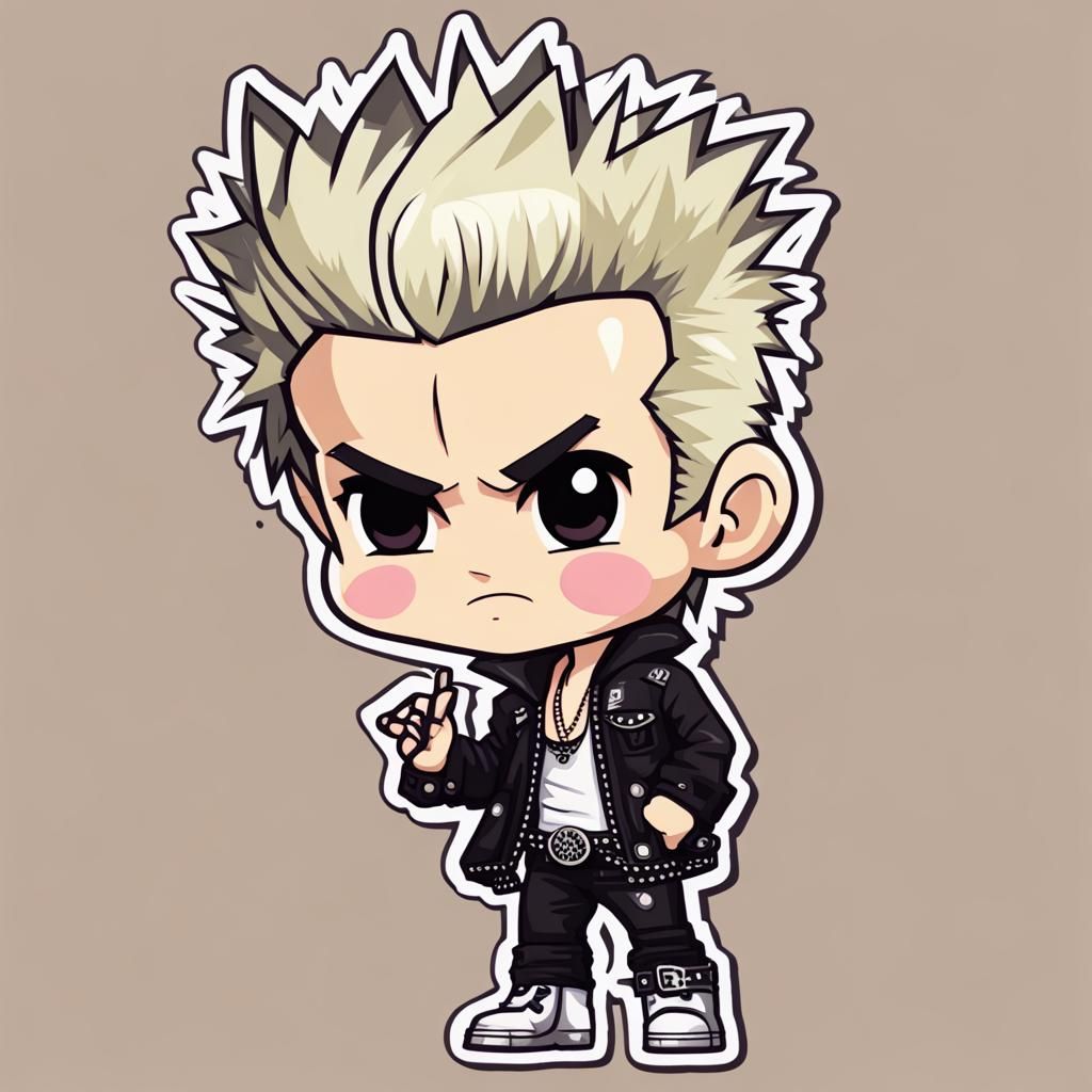 Chibi Billy Idol - AI Generated Artwork - NightCafe Creator
