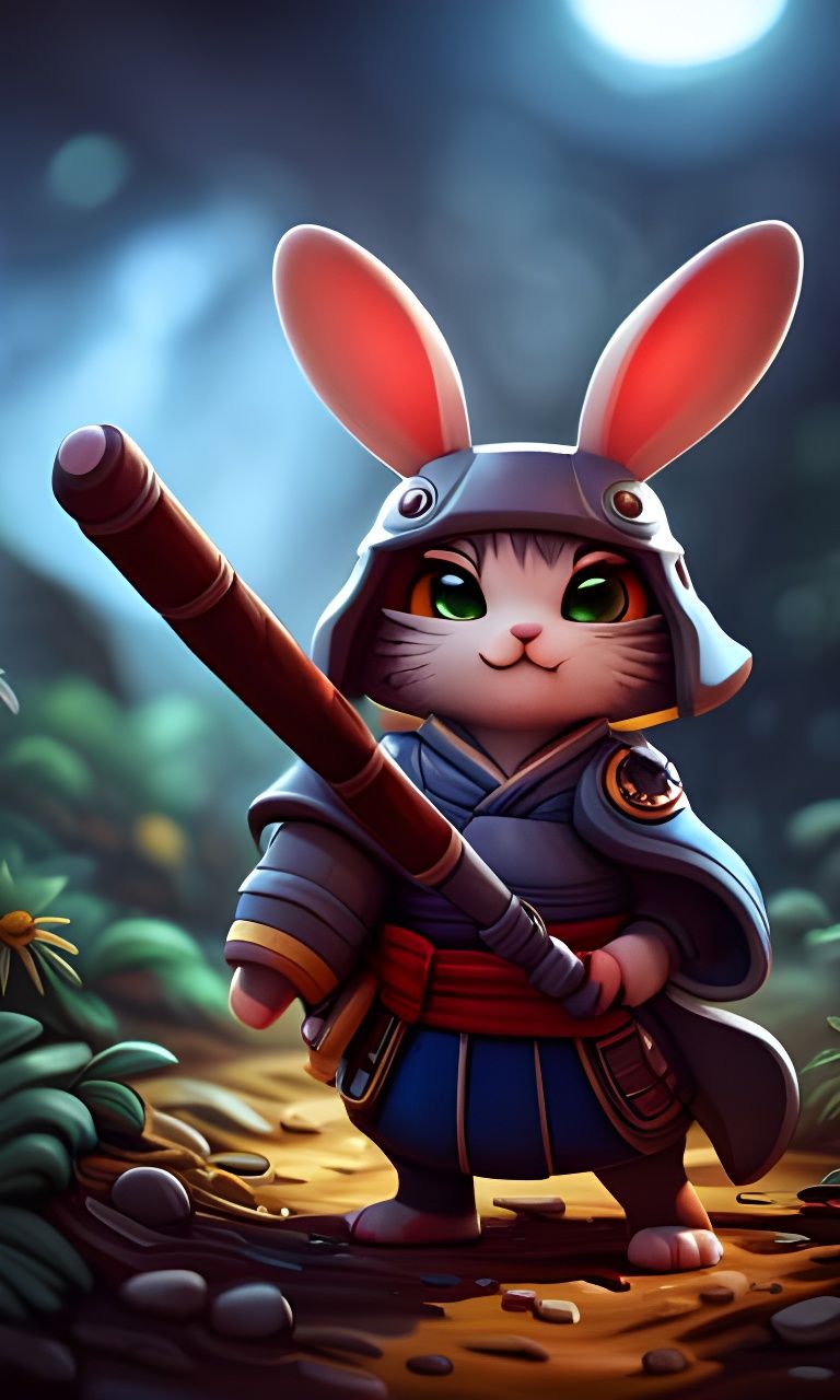 the cutest samurai rabbit - AI Generated Artwork - NightCafe Creator