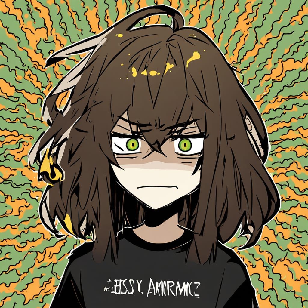 gift for friend but its kinda ugly - Edgy Anime Girl with Me...