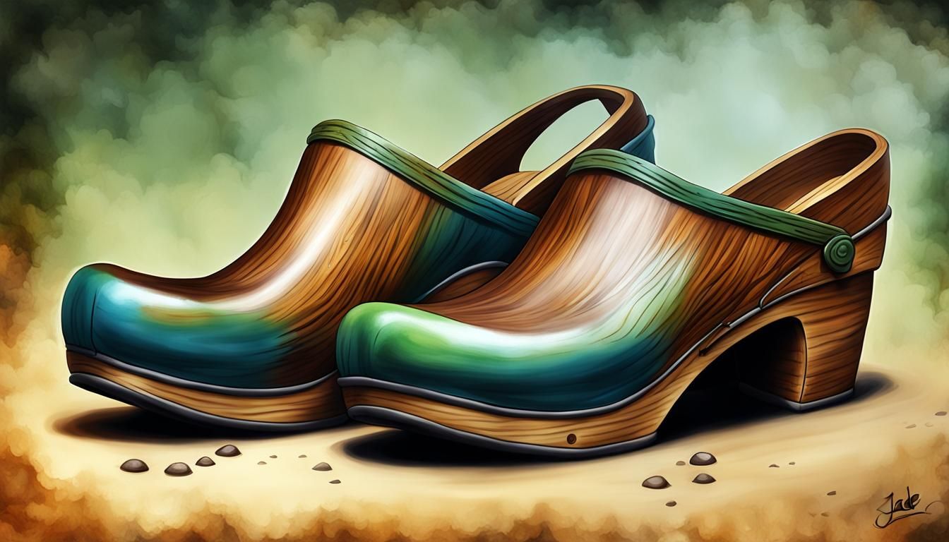 airbrushed illustration : dirty wooden clogs ;; ArtStation Jade Gretz ...