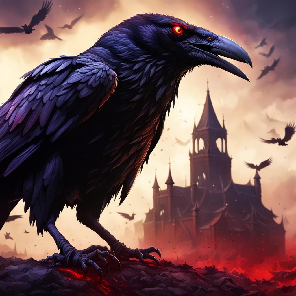 giant demonic horrific Crow #9 - AI Generated Artwork - NightCafe Creator