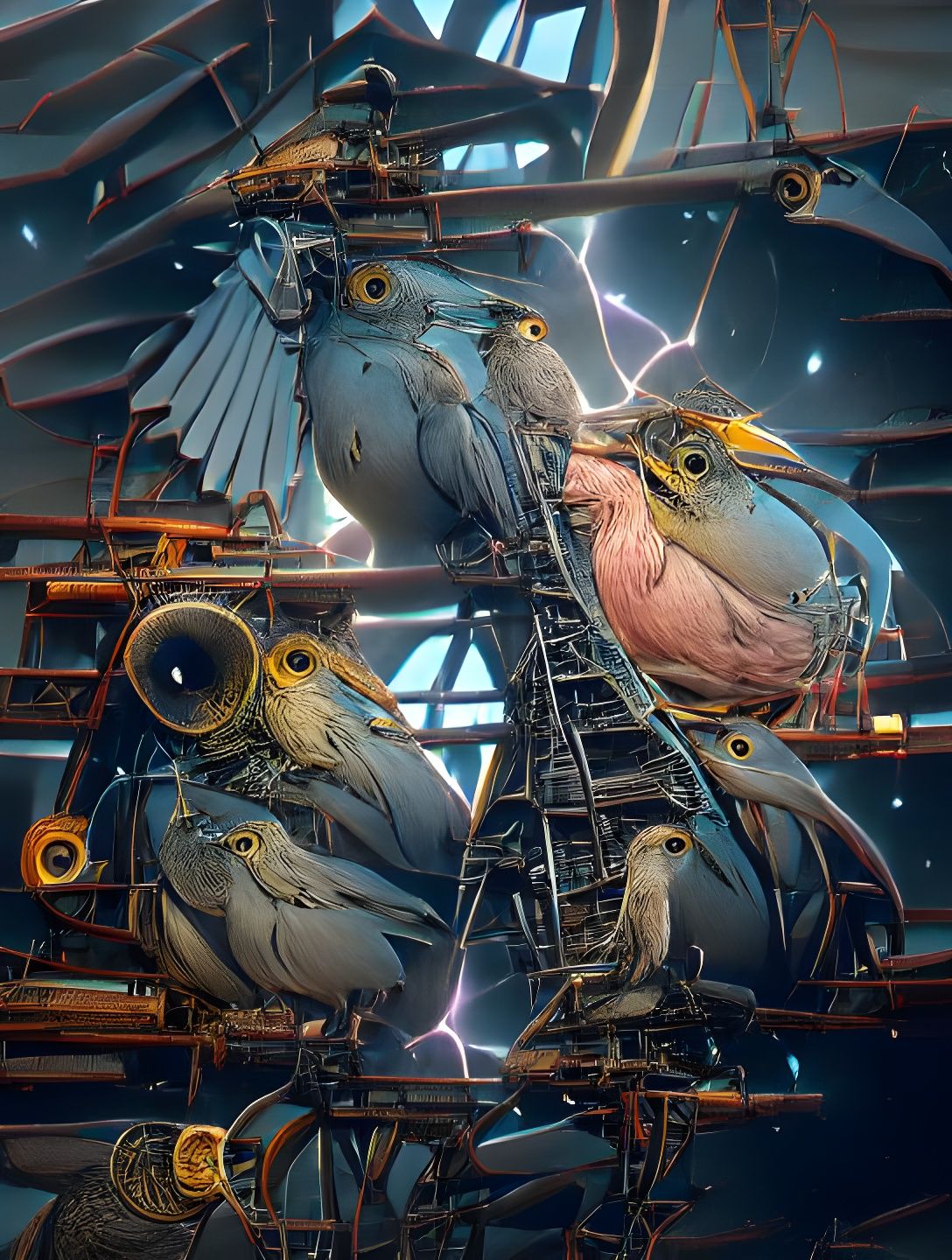 Mech birds - AI Generated Artwork - NightCafe Creator