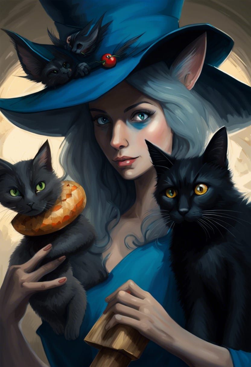 Chatima et ses matous - AI Generated Artwork - NightCafe Creator