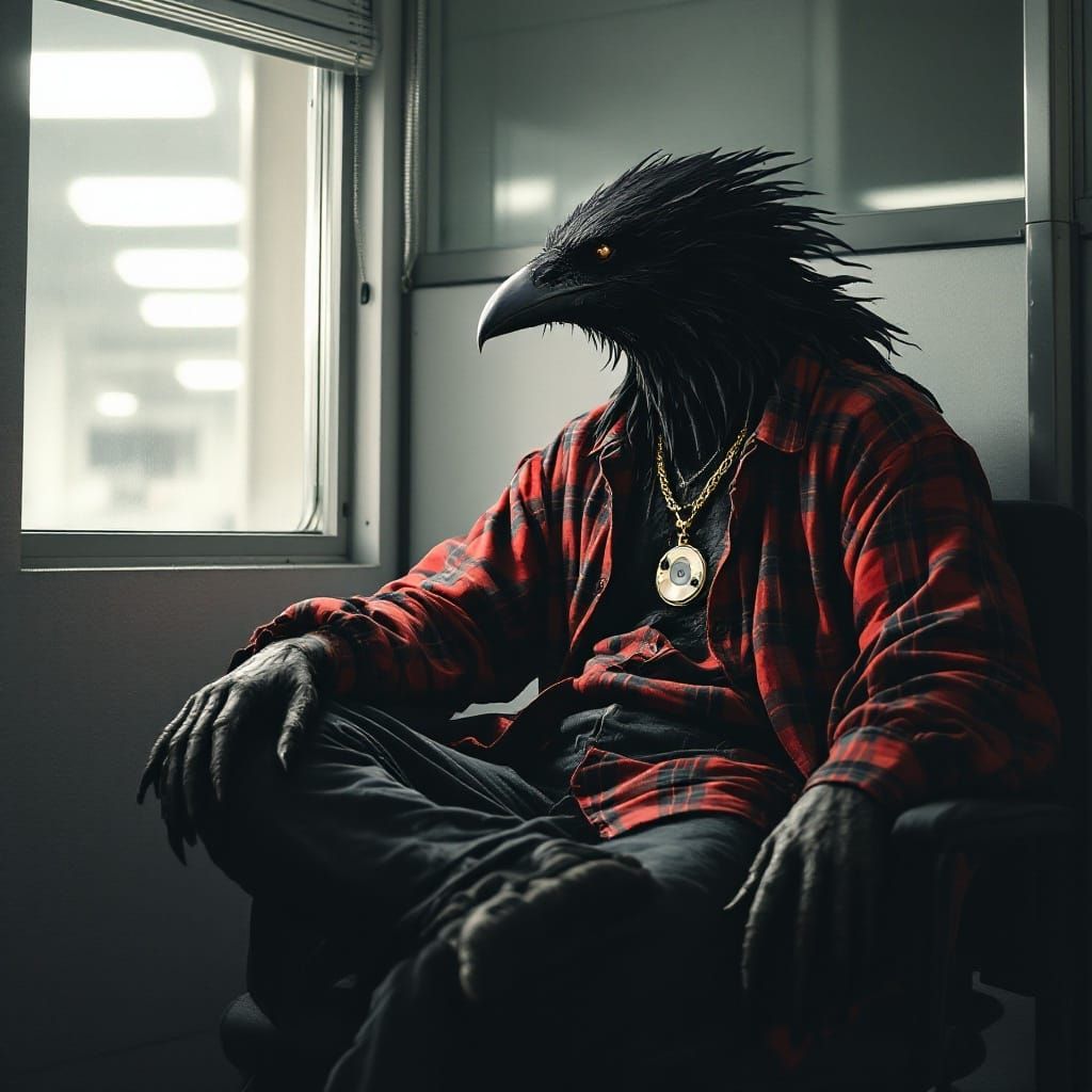 Surreal Taheen Hybrid Sits in 90s Office Cubicle - AI Art