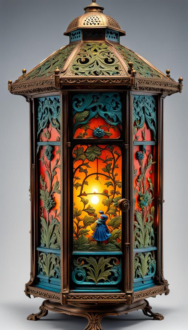 Hyperdetailed antique lantern from Victorian England, detailed, vivid ...
