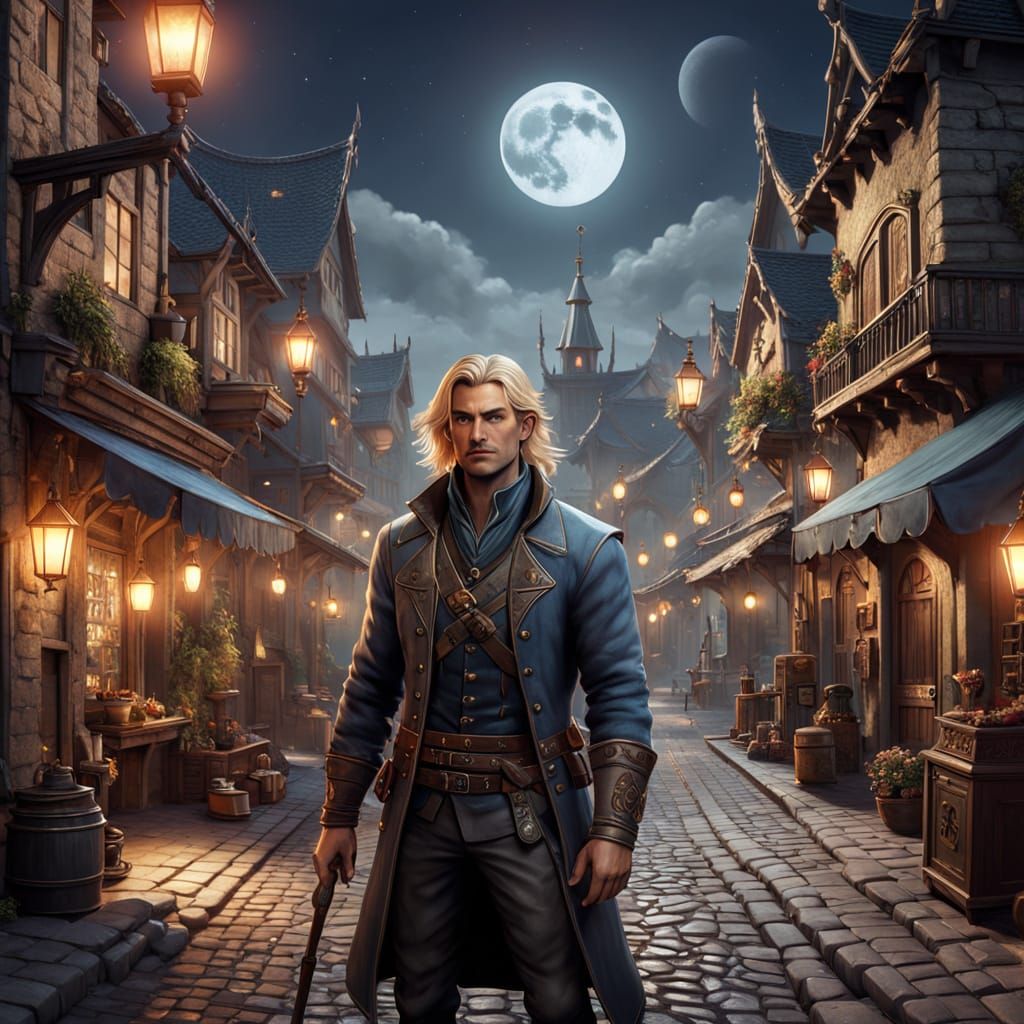 Ethereal Knight of the Quaint Town - AI Art