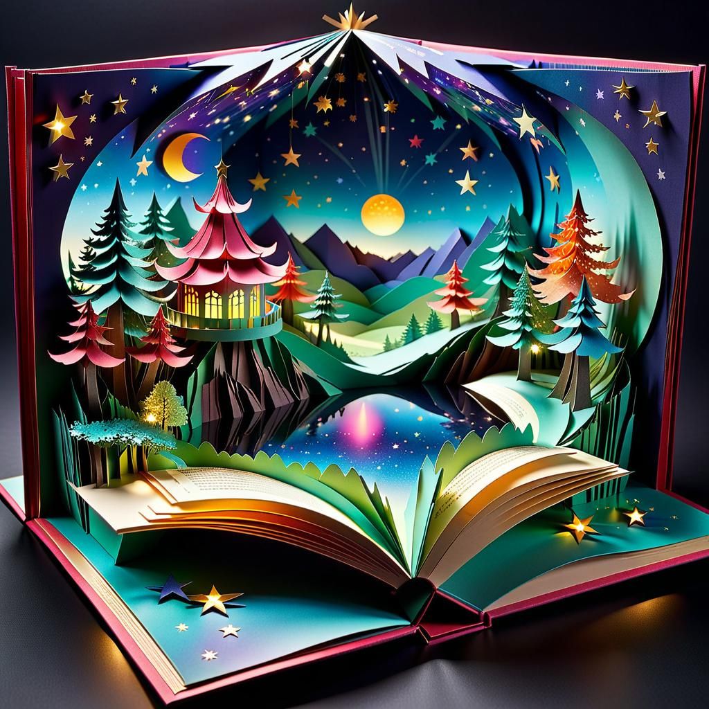 Pop-Up Book Scene in Magical Colors - AI Generated Artwork - NightCafe ...