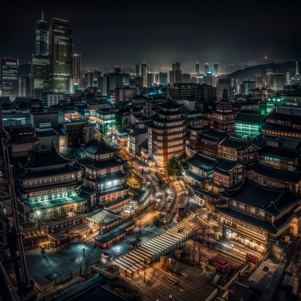 Inspired by a night scene of Seoul - AI Generated Artwork - NightCafe ...