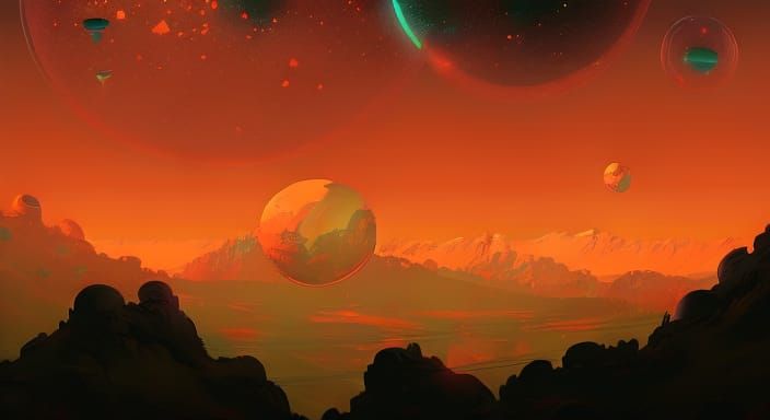 giant bio-luminescent bubbles in space - AI Generated Artwork ...