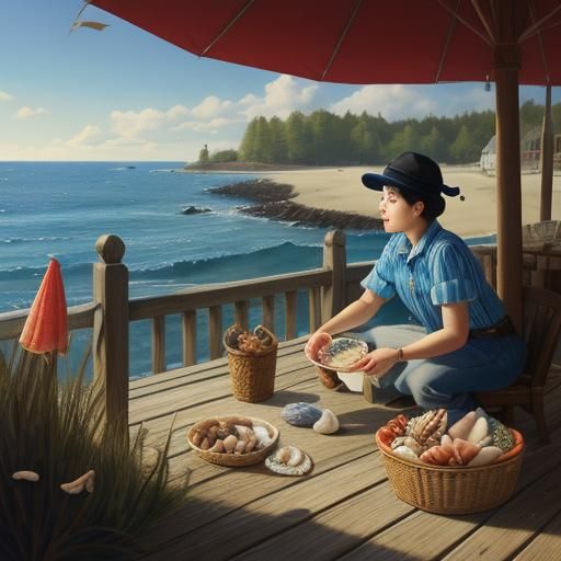 Suzie sells Seashells by the Seashore - AI Generated Artwork ...