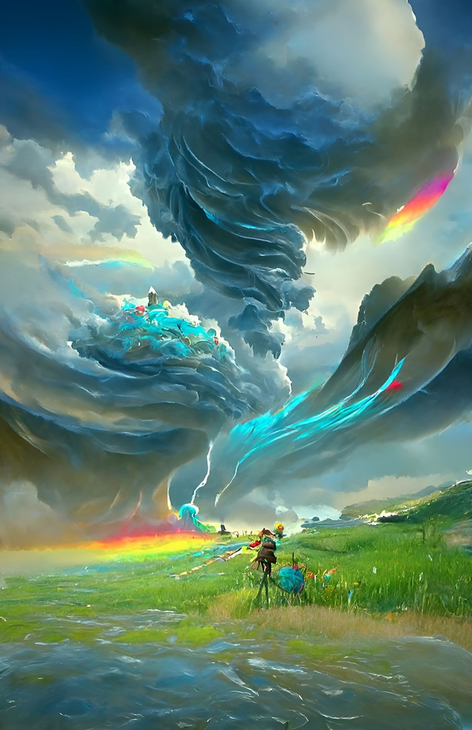 Rainbow Storm - AI Generated Artwork - NightCafe Creator