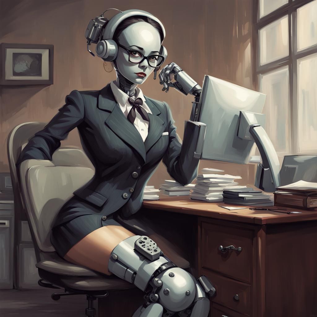 Robot secretary - AI Generated Artwork - NightCafe Creator