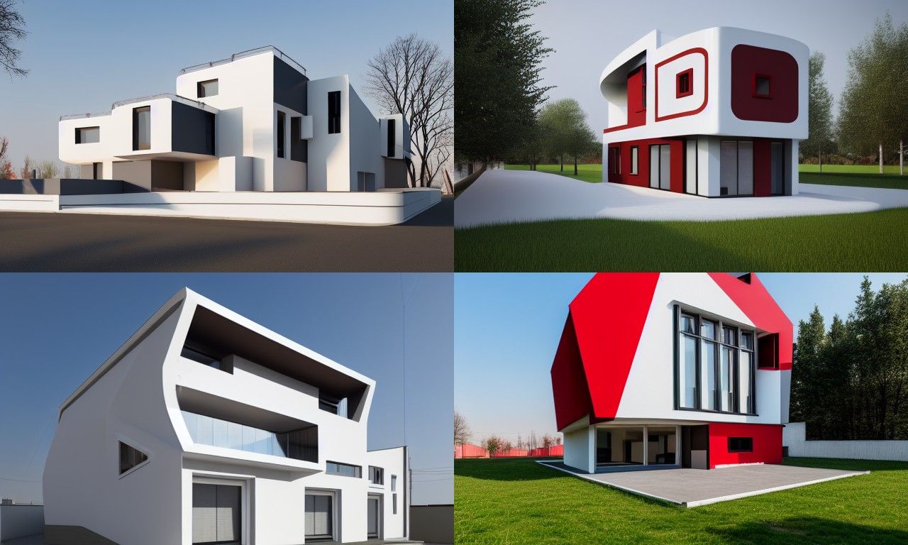Constructivist Style Homes - AI Generated Artwork - NightCafe Creator
