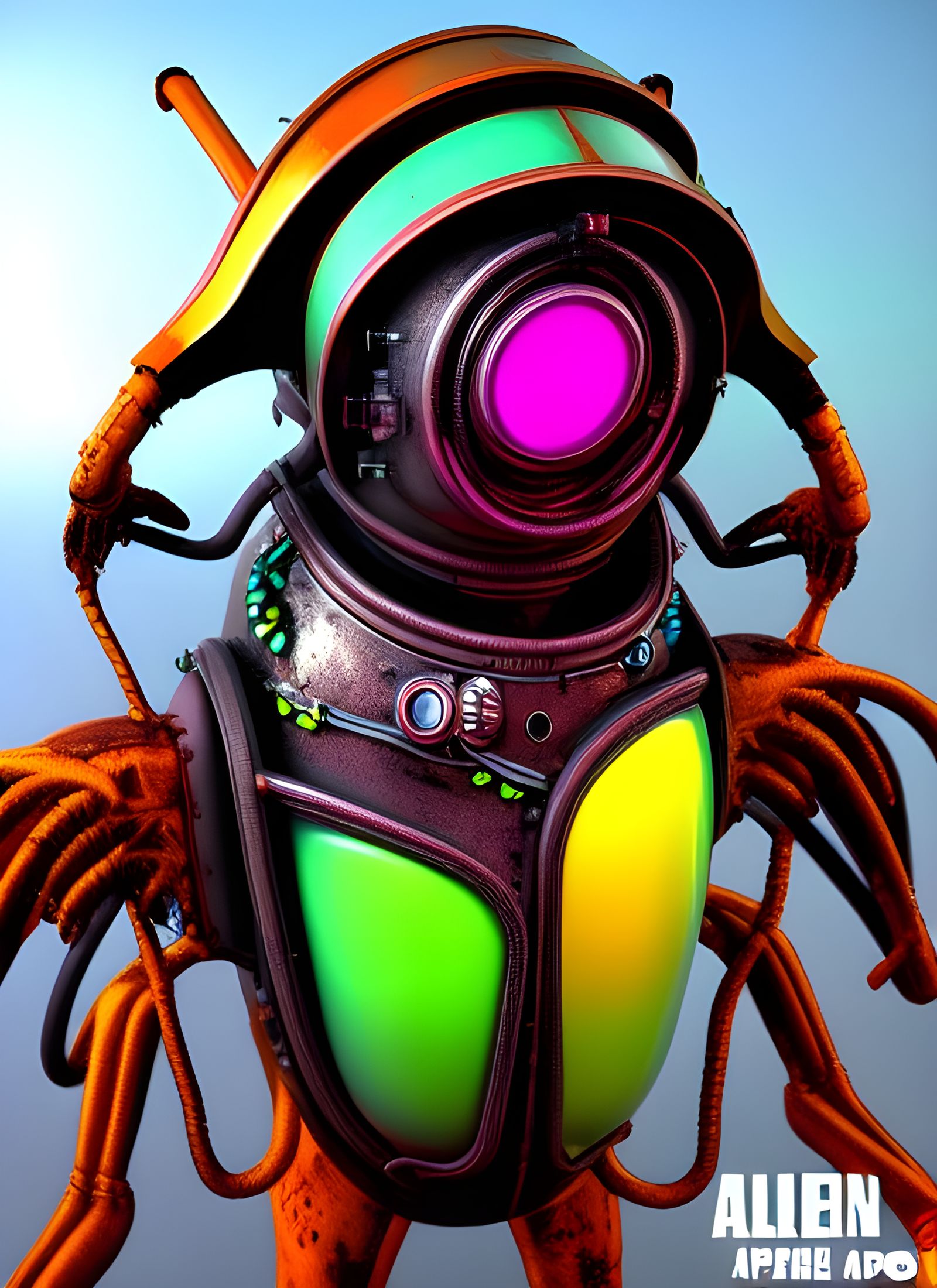 Alien Punk Ape 8K 3D colourful Unreal Engine 5 pop art steampunk ...
