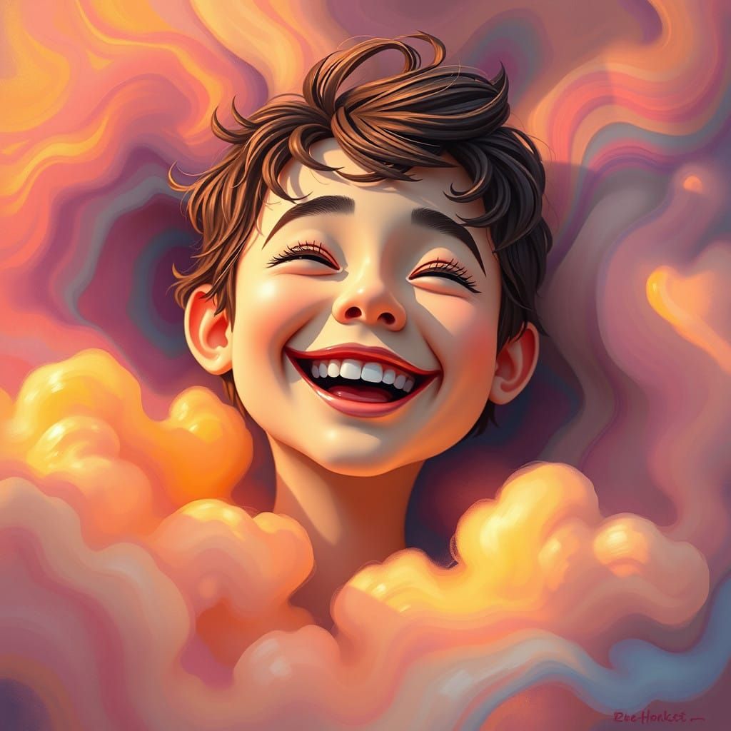 Happy feelings - Whimsical Joyful Moment in Vibrant Colors