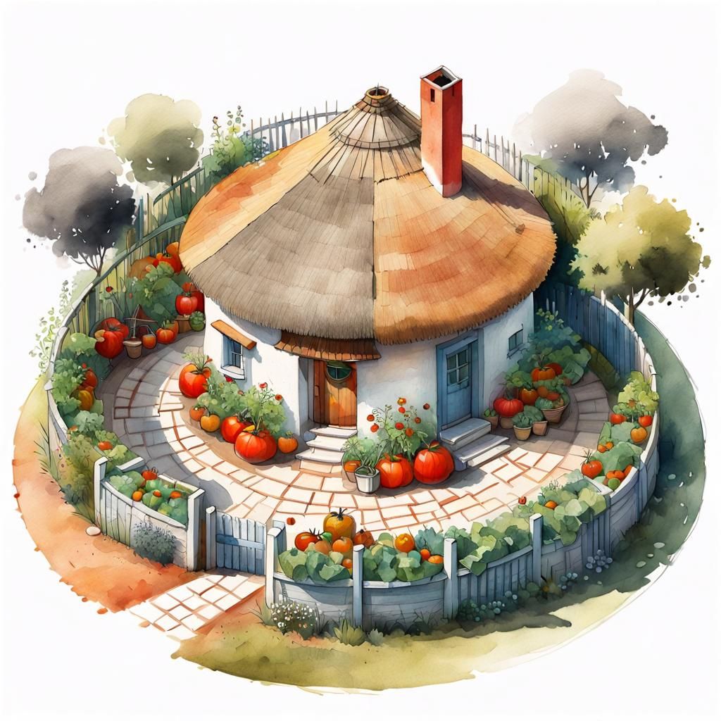 adobe round house - AI Generated Artwork - NightCafe Creator
