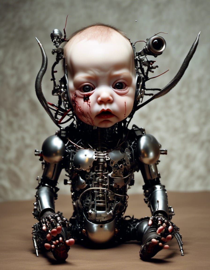 Newborn Cyborg Baby Vampire Terminator - AI Generated Artwork ...