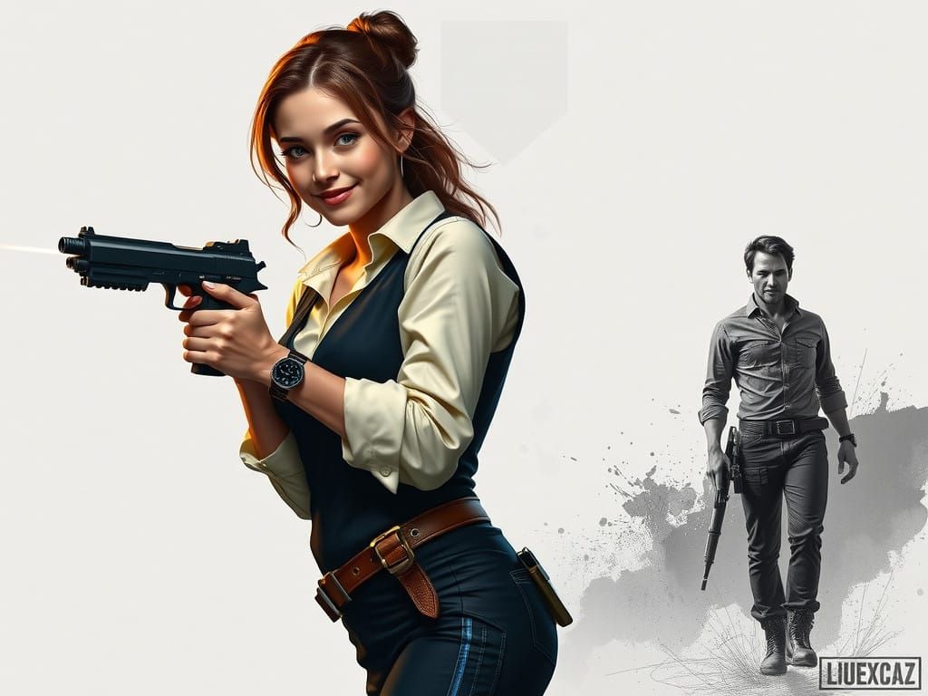 Generational - Futuristic Smuggler Girl in Action Pose