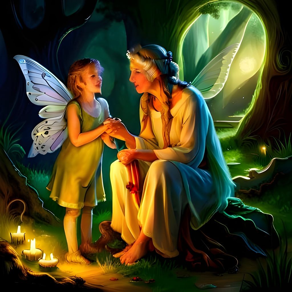 Elder fairy talking to young fairy - AI Generated Artwork - NightCafe ...