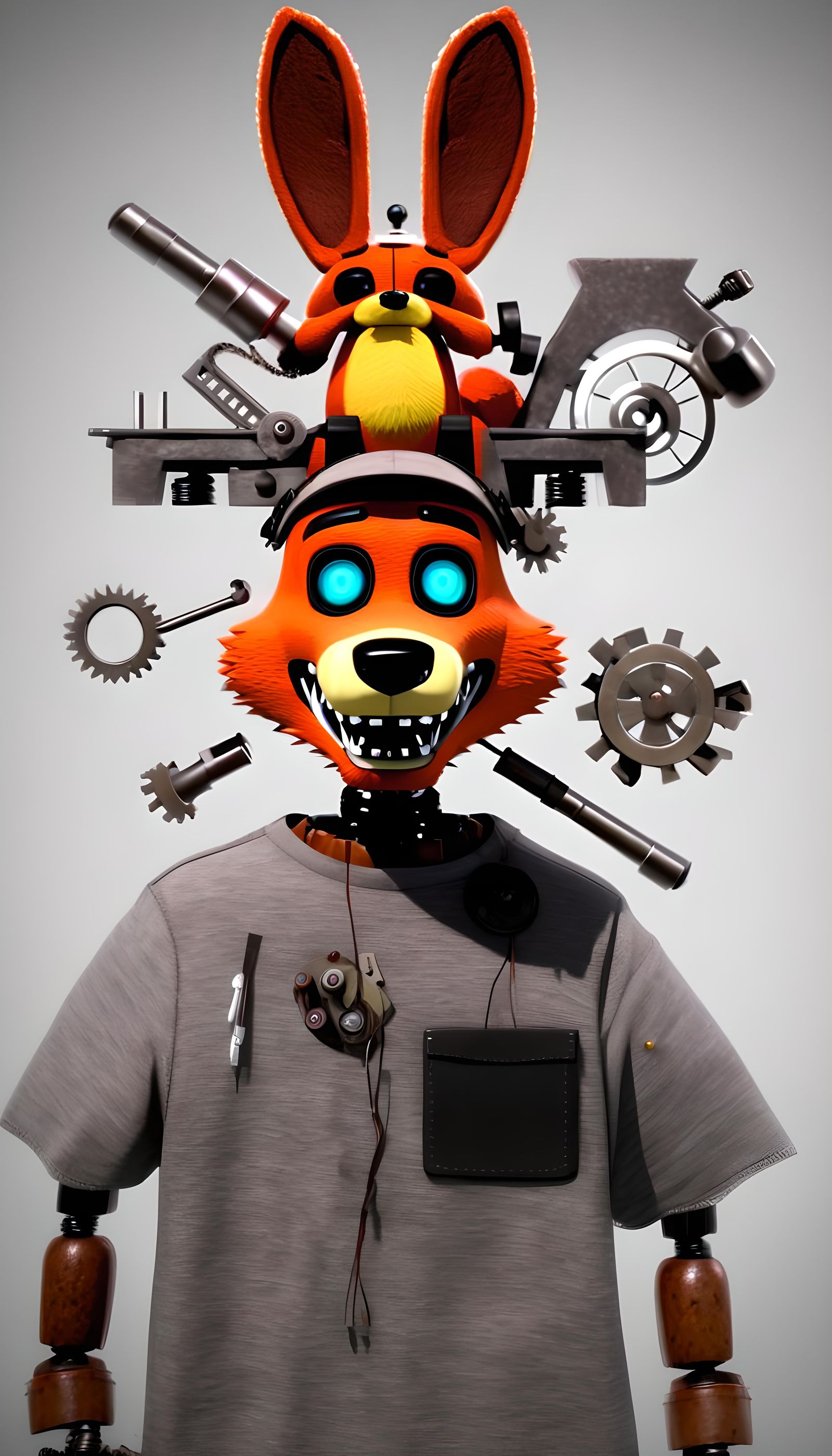 Add a mechanic behind it and make the animatronic look like Foxy from ...