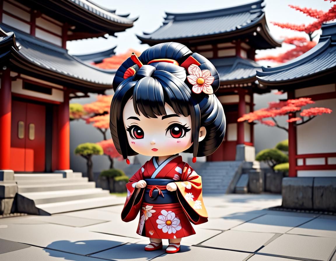 Chibi Geisha 2 - AI Generated Artwork - NightCafe Creator
