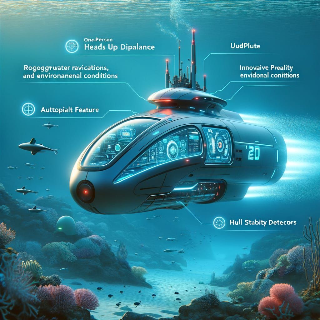 Sleek One-Person Submarine for High-Speed Underwat... - AI Art