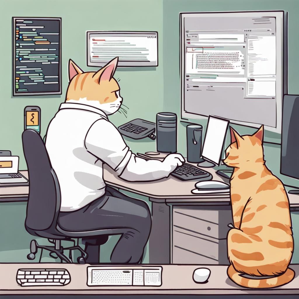Cat working as a software developer - AI Generated Artwork - NightCafe ...