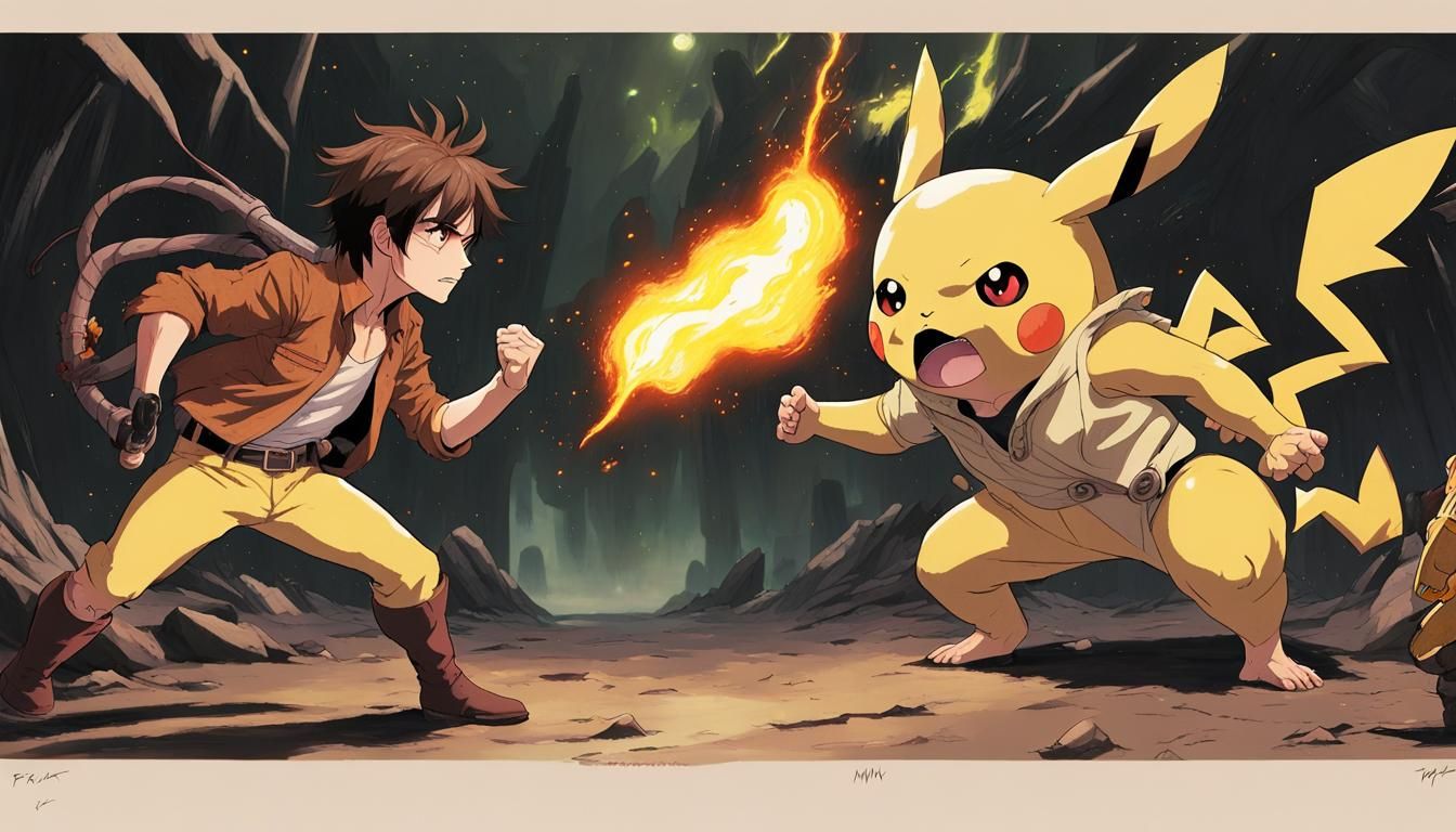 Eren Yeager Vs. Pikachu - AI Generated Artwork - NightCafe Creator