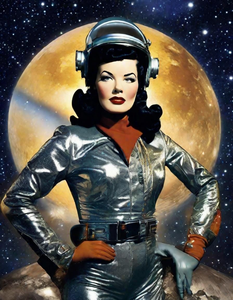 retro sci-fi pin-up girl - AI Generated Artwork - NightCafe Creator