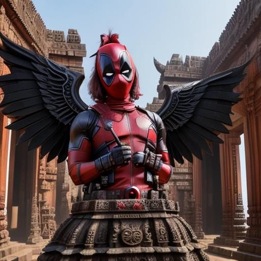 Deadpool with wings of peace - AI Generated Artwork - NightCafe Creator