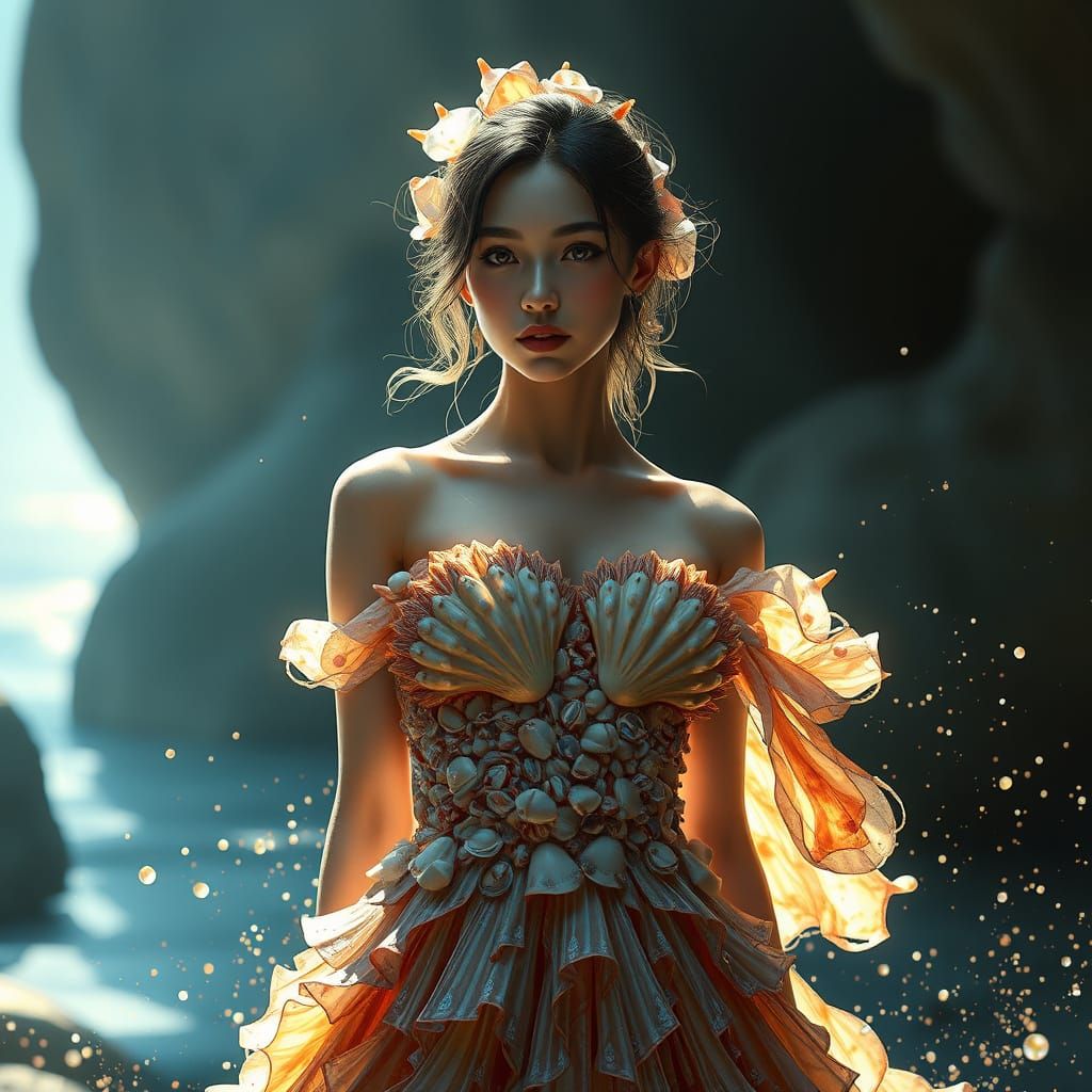 dress made of sea shell - Intricately Detailed Sea Shell D...
