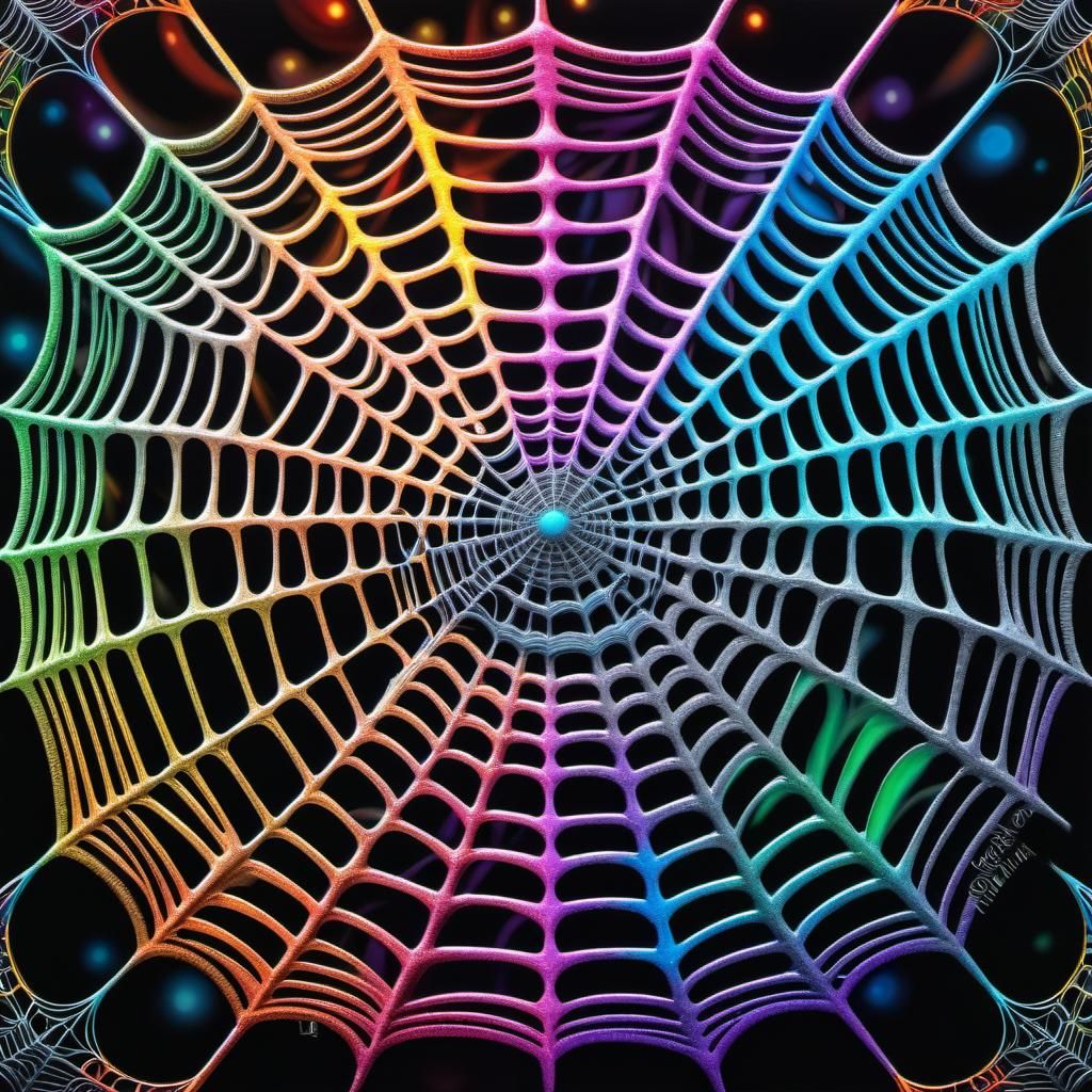 Psychedelic Abstract Spider Web Design - AI Generated Artwork ...