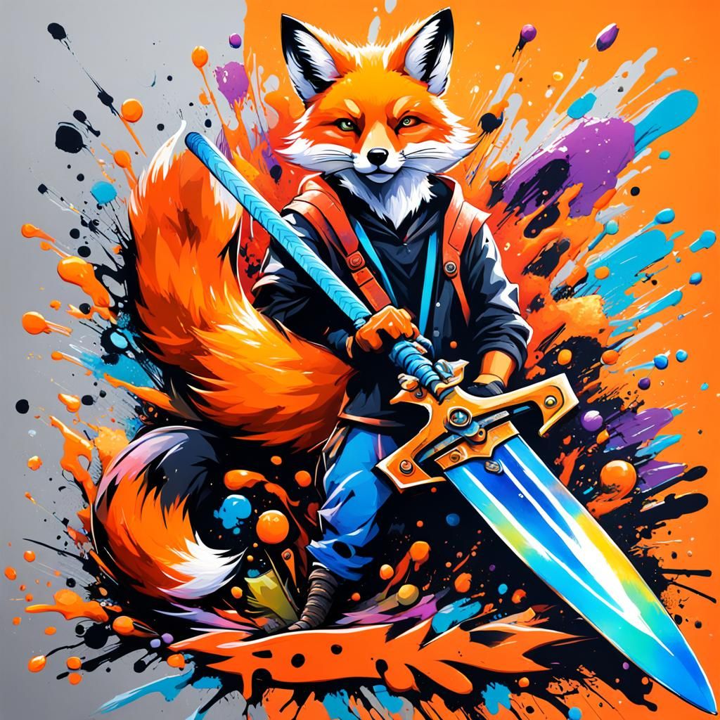 Paint Splash Sword - AI Generated Artwork - NightCafe Creator