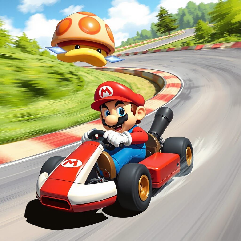 Mario Kart Spiny Shell - Mario Kart Race in Vibrant Digital ...
