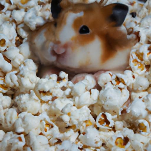hamster swimming in popcorn - AI Generated Artwork - NightCafe Creator