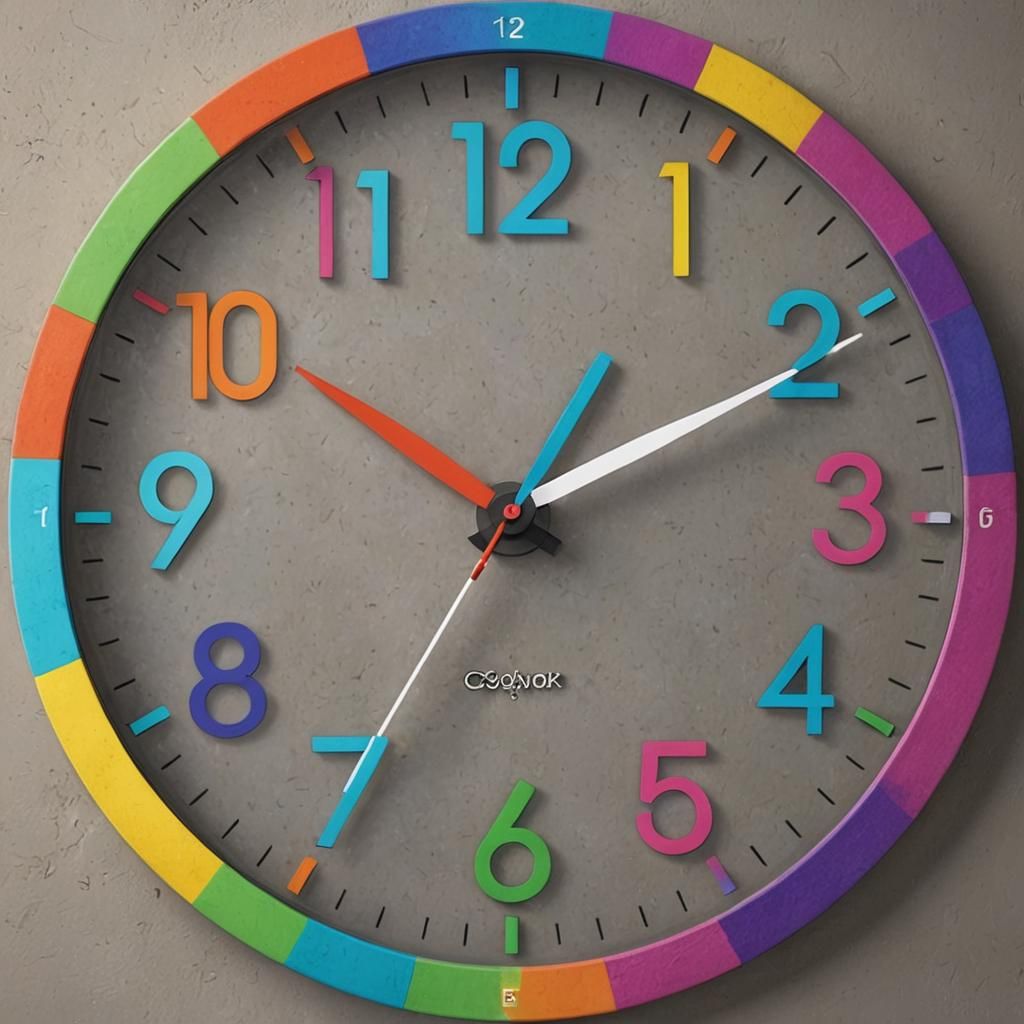Vibrant Office Clock in Stunning Realism - AI Art
