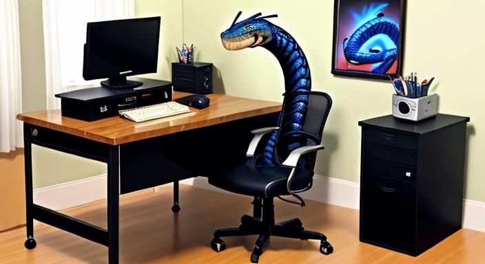 "Cobra Guy's" Computer Desk: Lee - AI Generated Artwork - NightCafe Creator