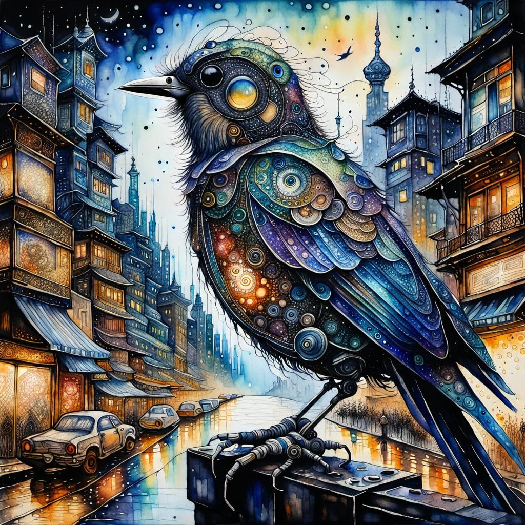Cyborg Bird - AI Generated Artwork - NightCafe Creator