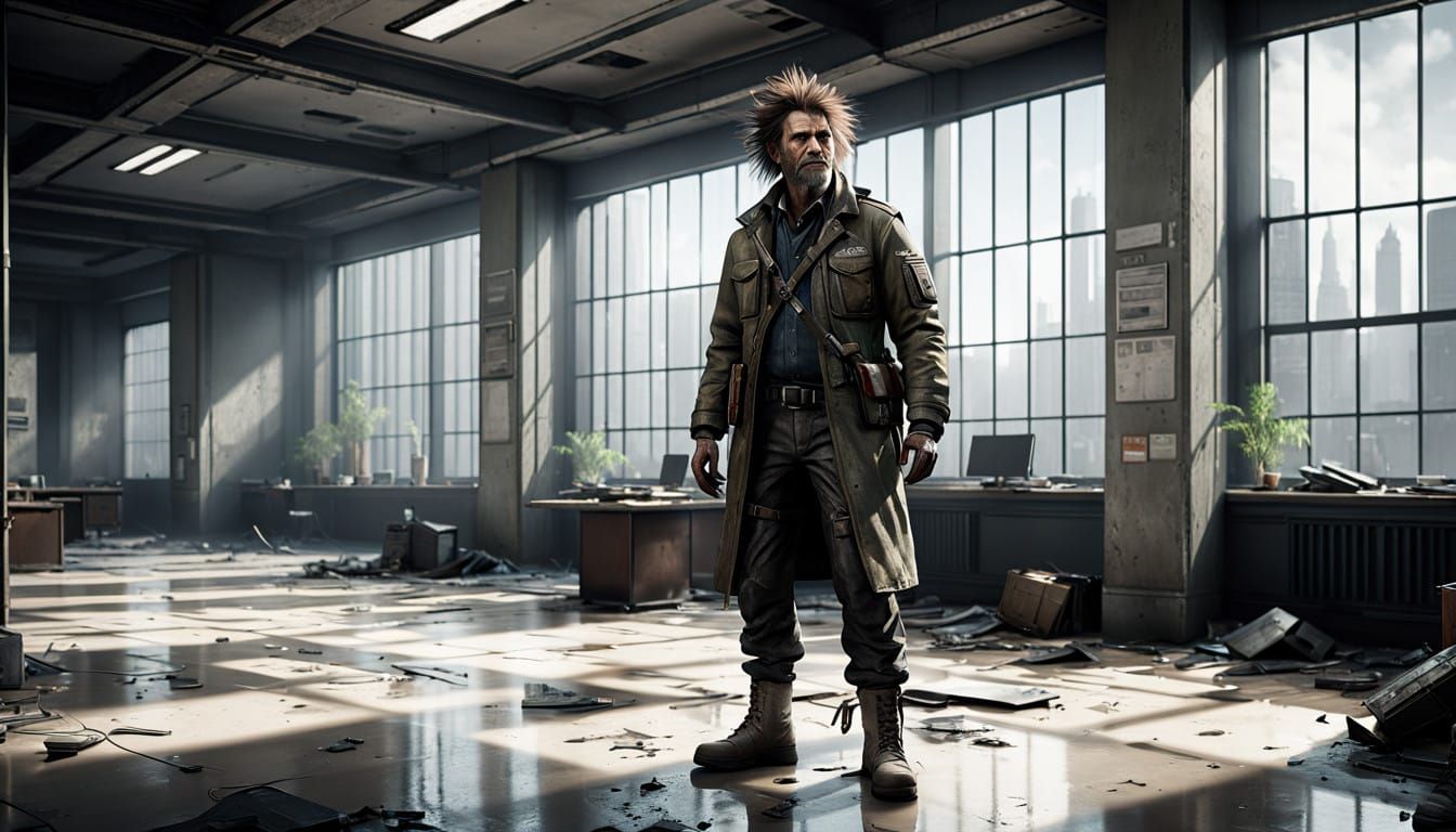 Eccentric Physics Professor in Grand Office Corrid... - AI Art