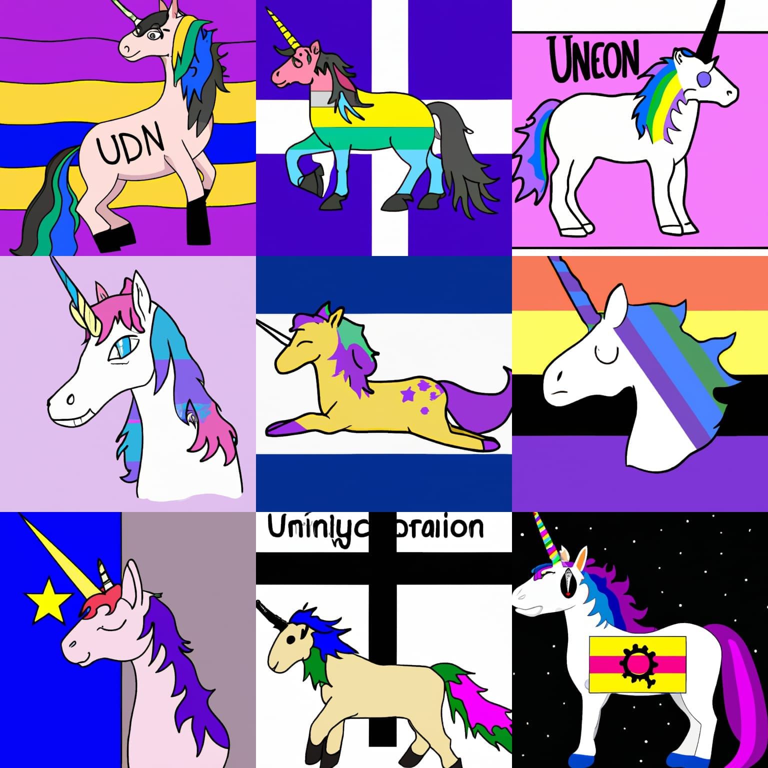 Non binary flag coloured unicorn - AI Generated Artwork - NightCafe Creator