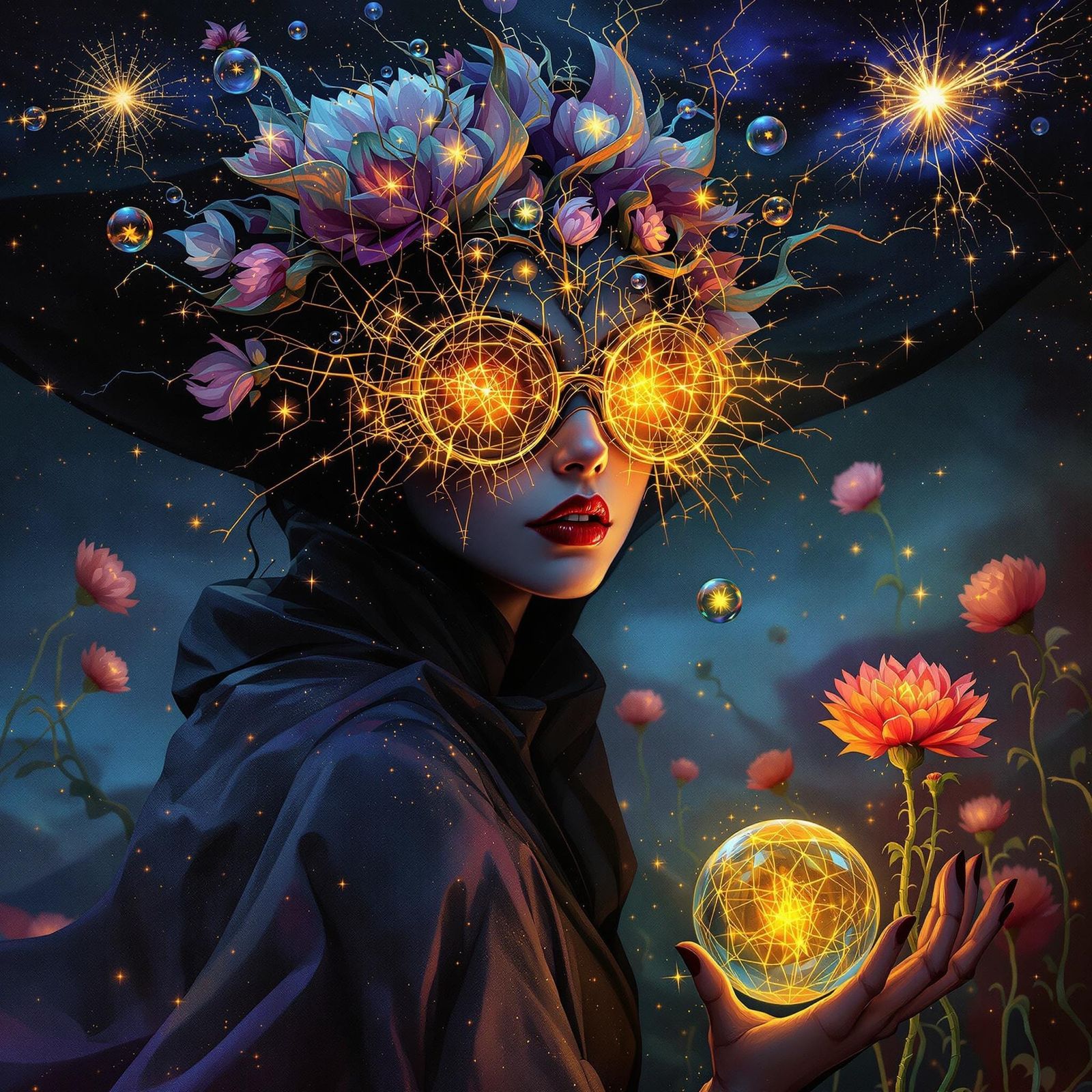 Surreal Sorceress Conjures Black Magic with Amber ... - AI Art