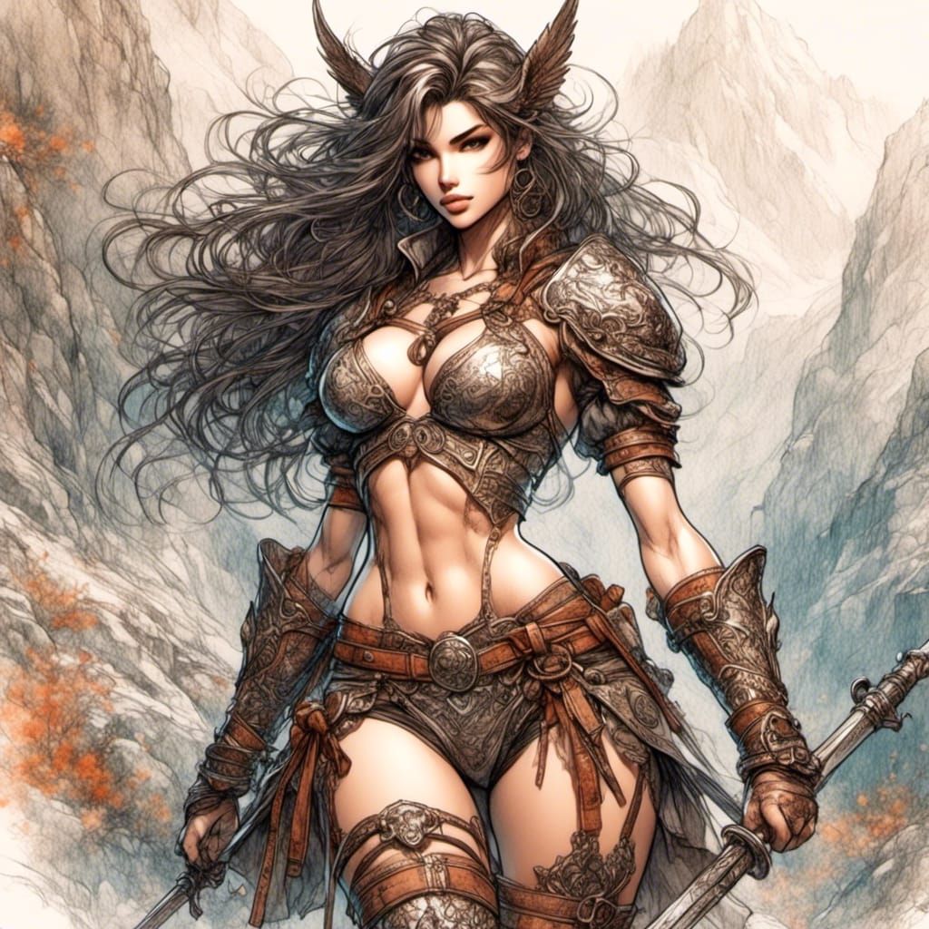 Warrior Babe - AI Generated Artwork - NightCafe Creator