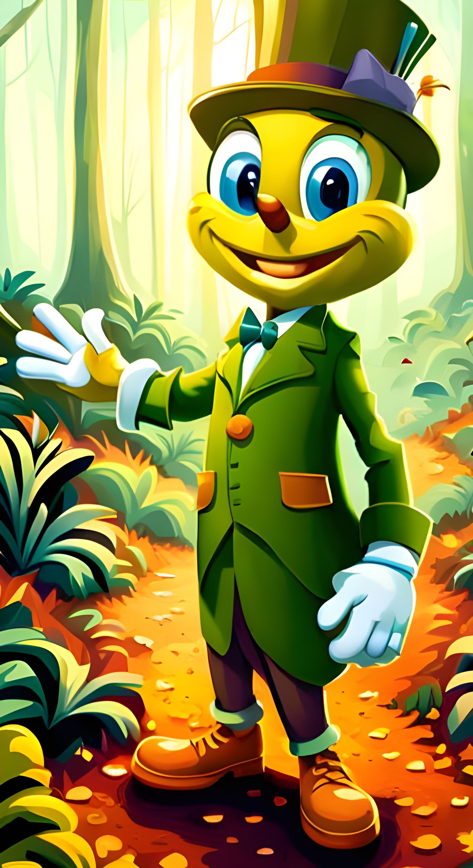Friendly Jiminy Cricket - AI Generated Artwork - NightCafe Creator