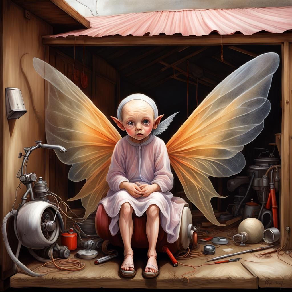 little fairys fairy with raggedy clothes dark and mischevious , large ...