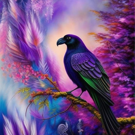 Purple raven - AI Generated Artwork - NightCafe Creator