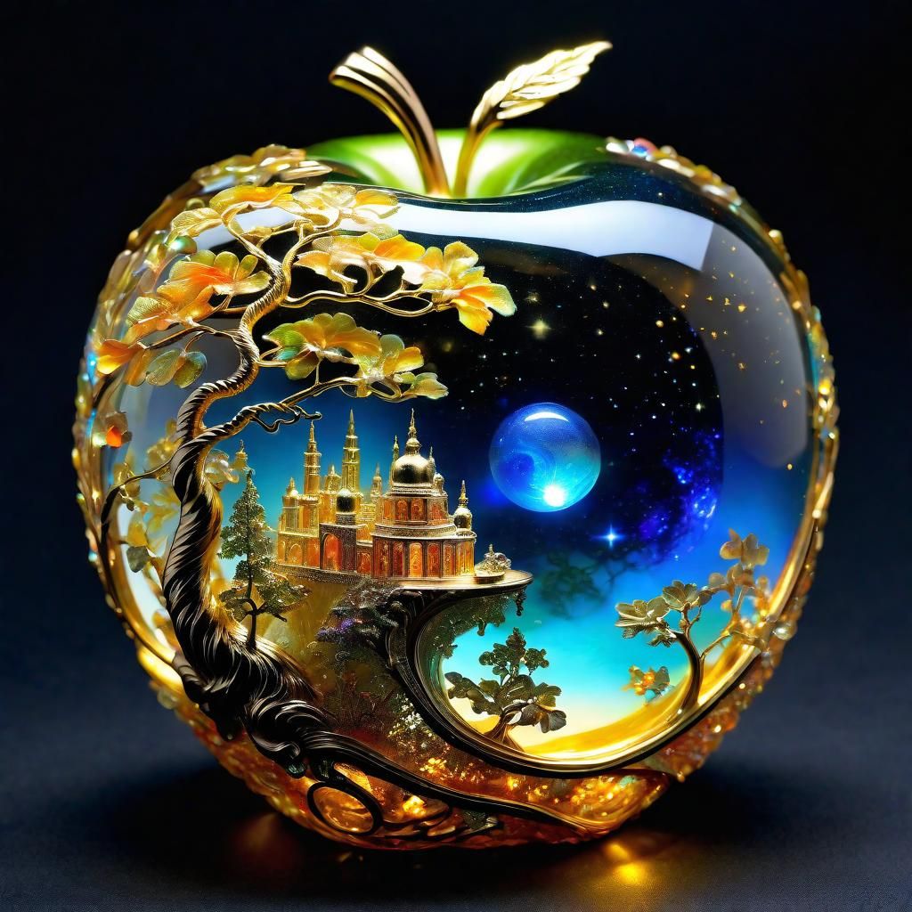 Celestial World in an Ethereal Glass Apple (Juggernaut XL v5) - AI ...