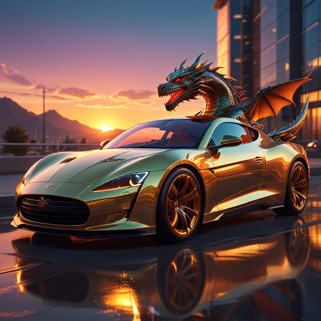 ultimo modelo - Dragon Driver in Neon Cityscape