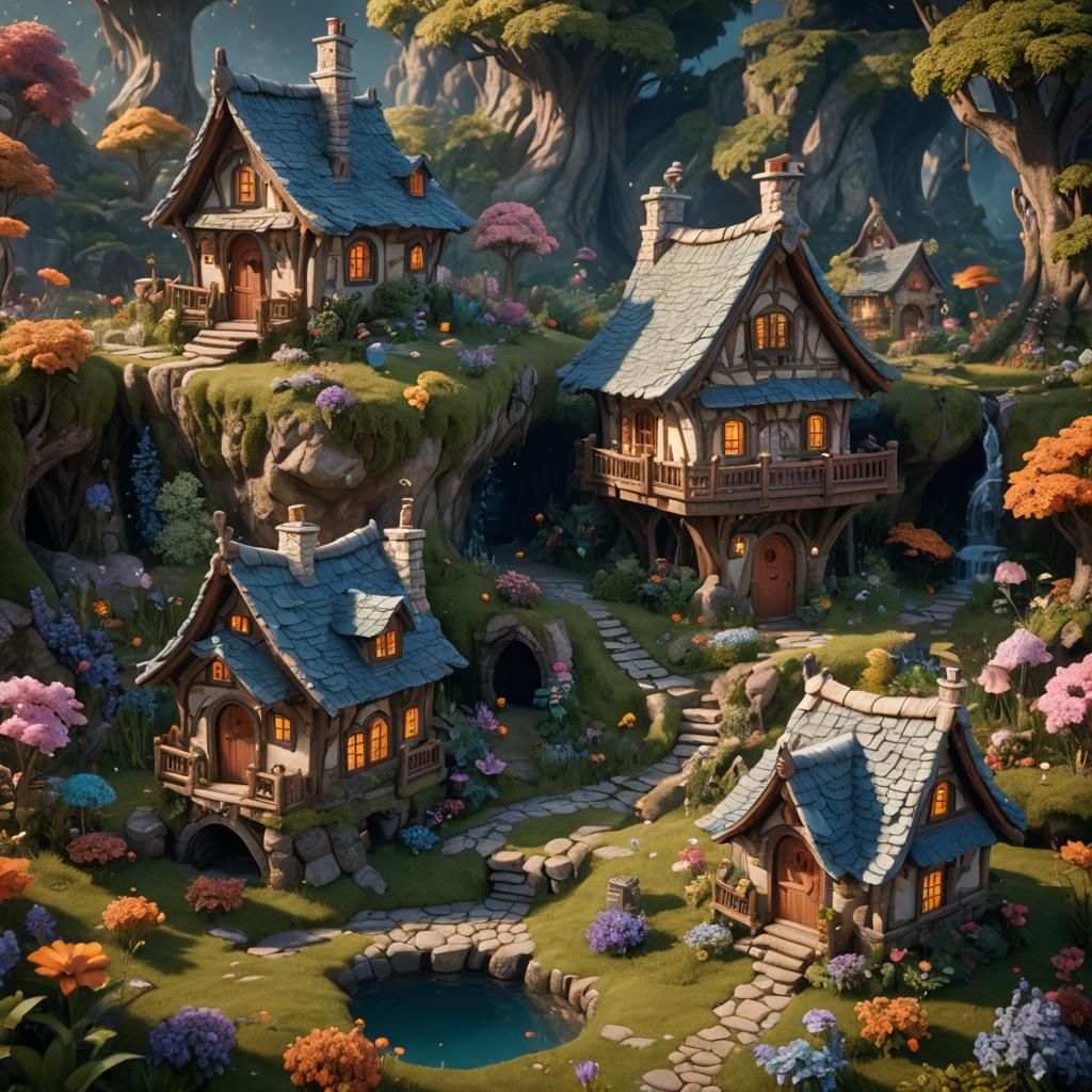 Super mini cottage home for little fairies - AI Generated Artwork ...